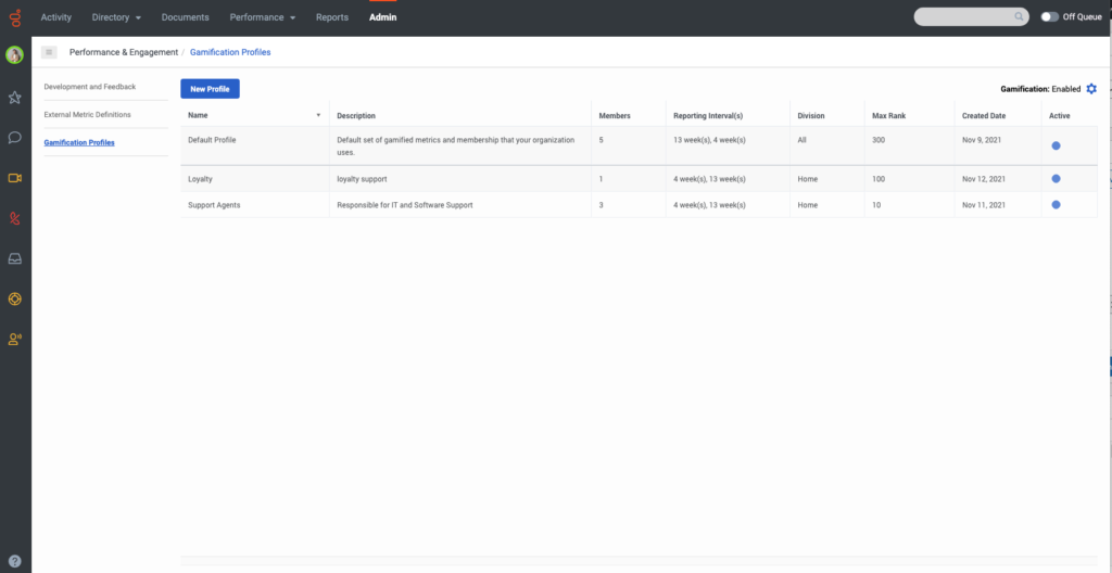 Configurer les détails du profil de gamification - Genesys Cloud Resource Center
