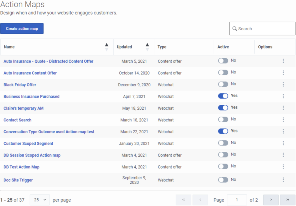 Afficher les cartes d'action - Centre de ressources Genesys Cloud