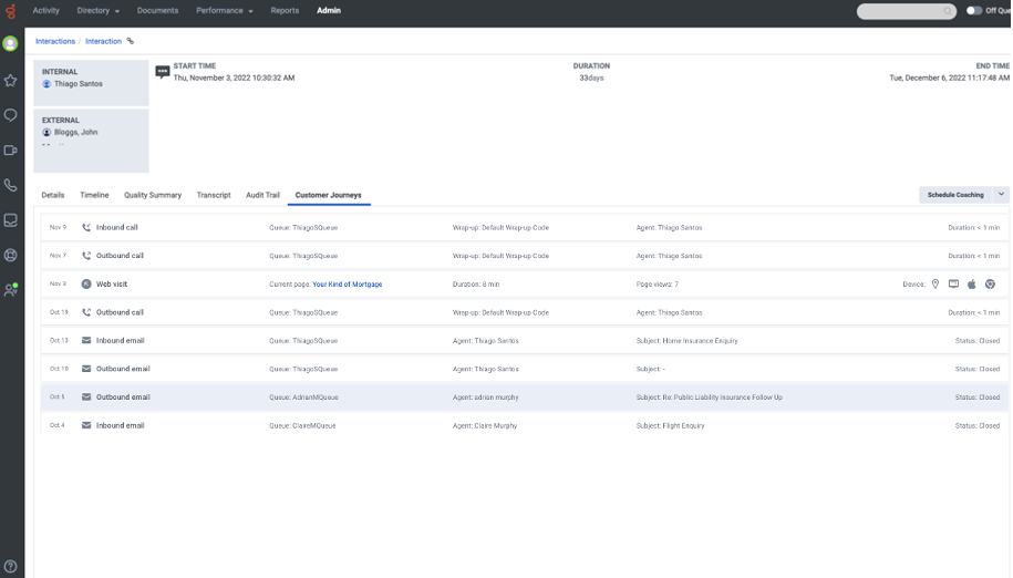 Visualiser le parcours client d'une interaction - Genesys Cloud ...